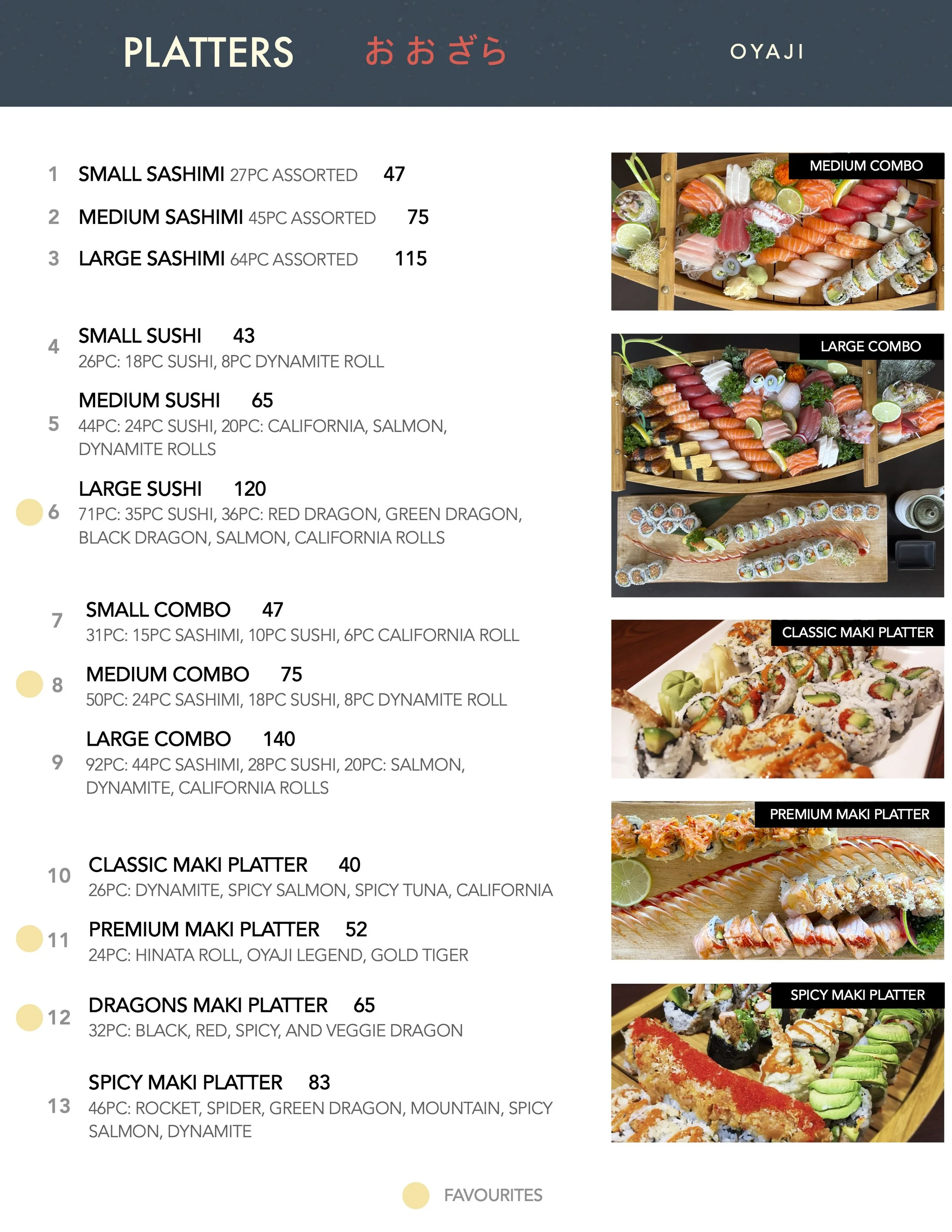 Menu — OYAJI SUSHI
