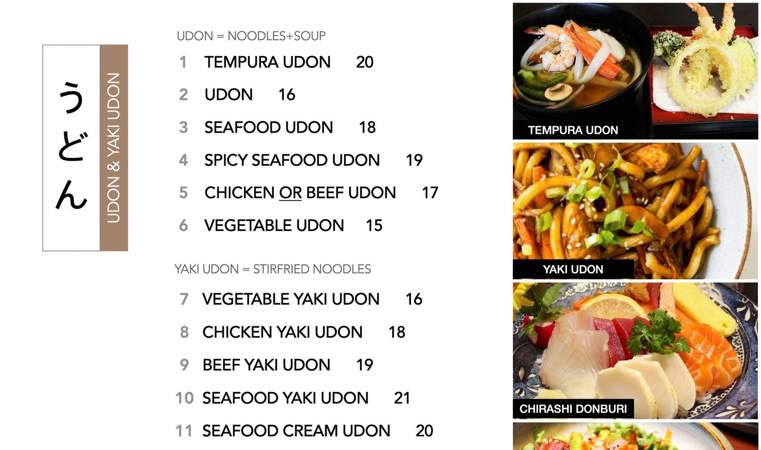 Menu — OYAJI SUSHI