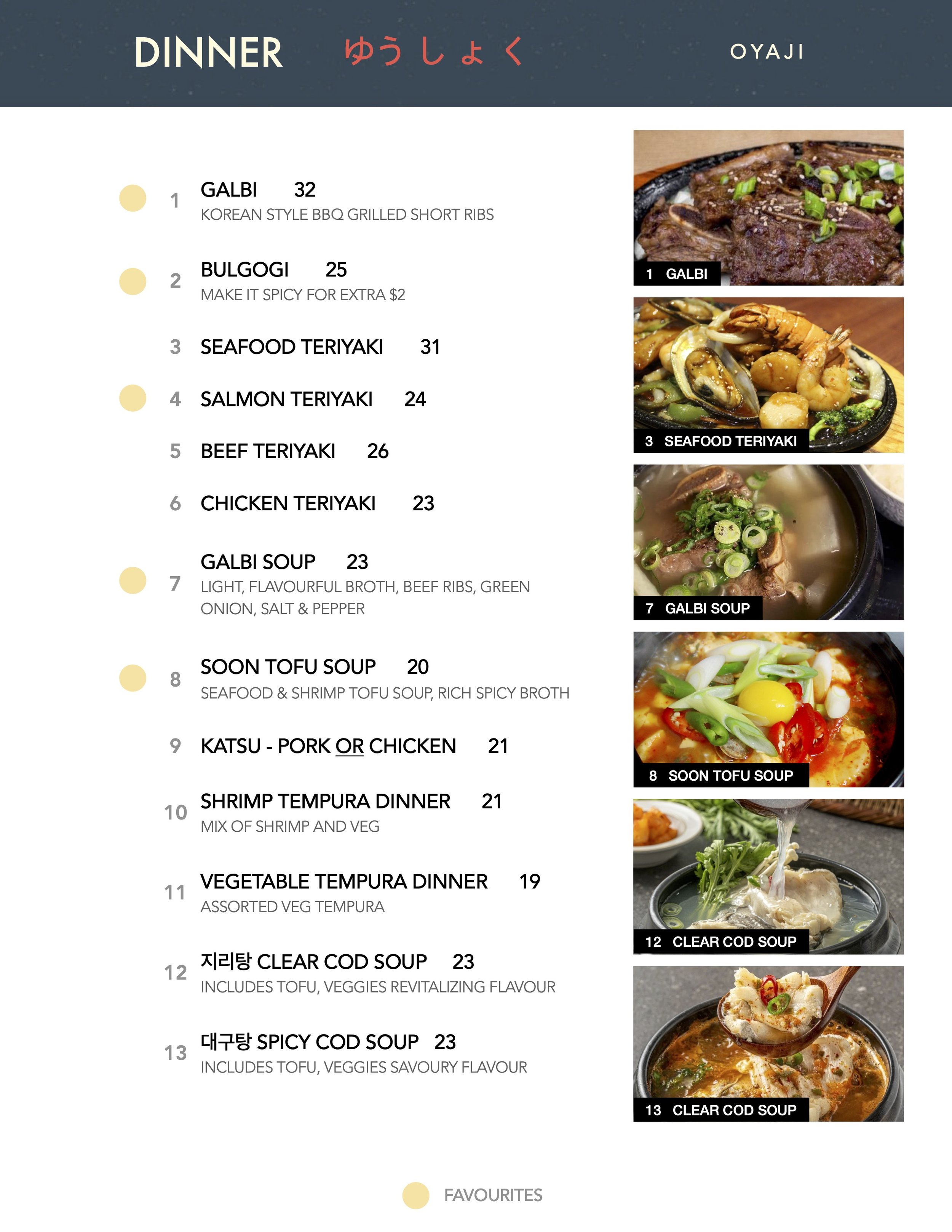 Menu — OYAJI SUSHI