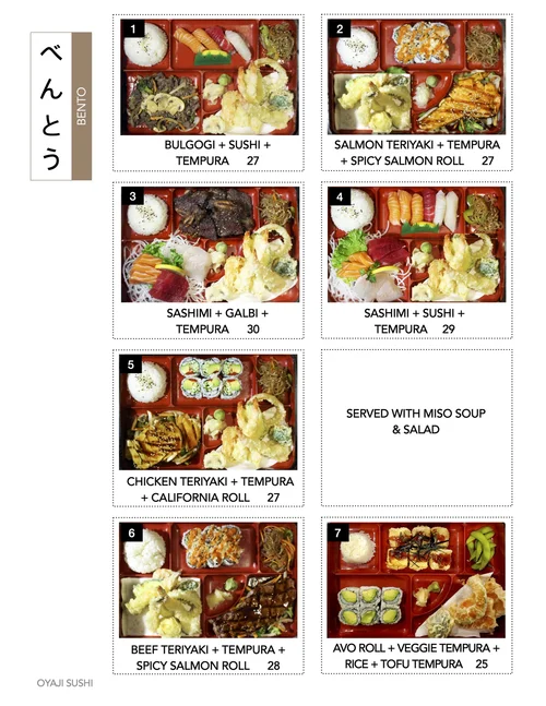 Menu — OYAJI SUSHI