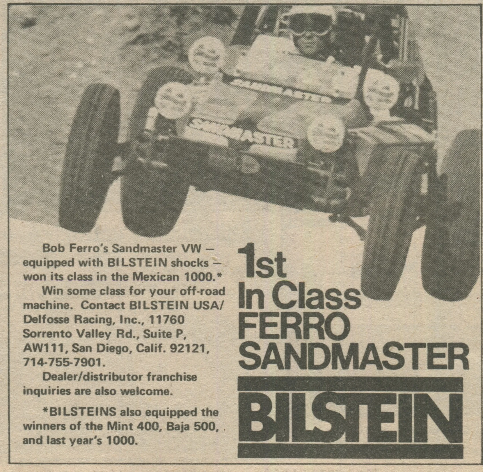 Bobby Ferro Sandmaster SS1 — Sandmaster Racing Team