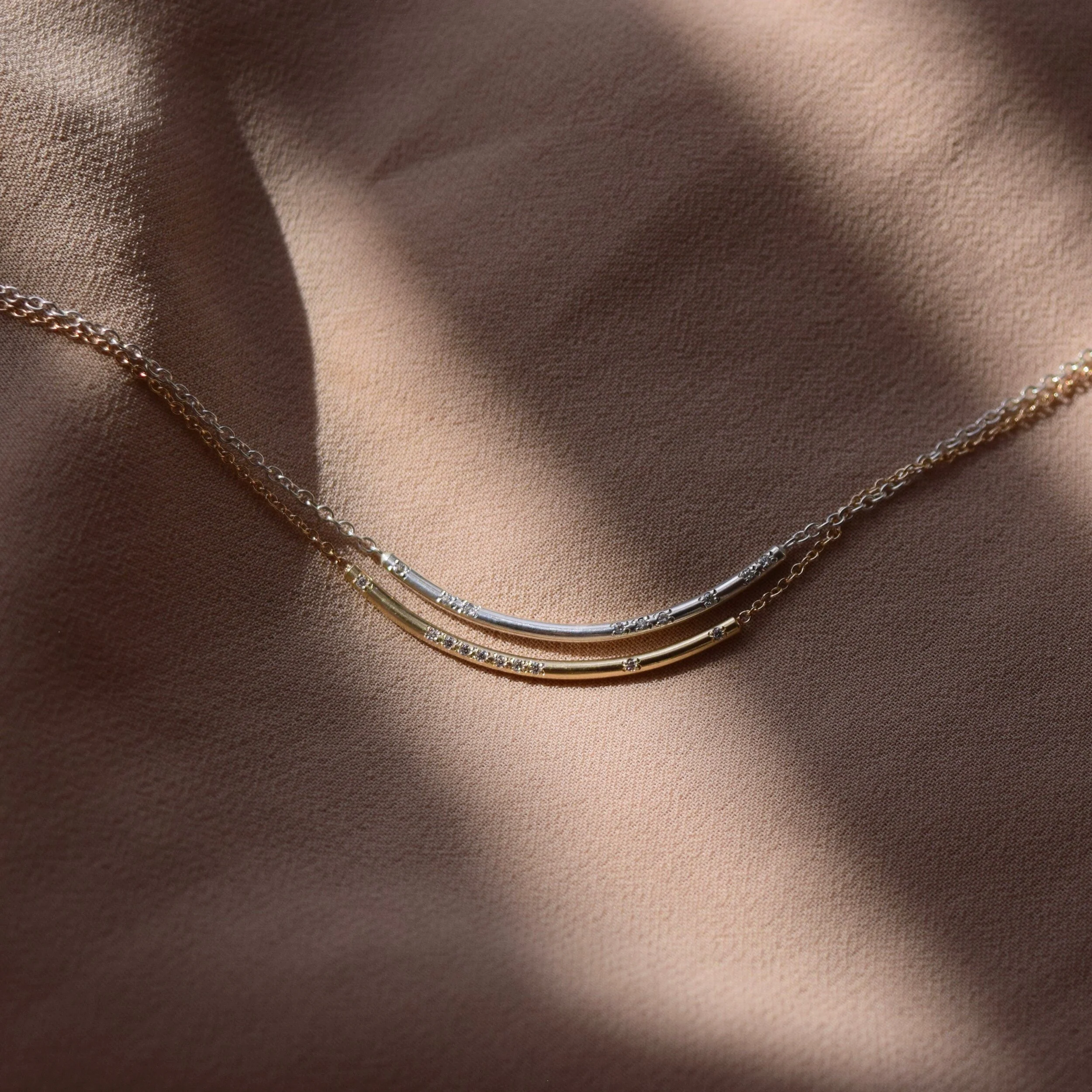 Morse Code Diamond Bar Necklace — Everli Jewelry