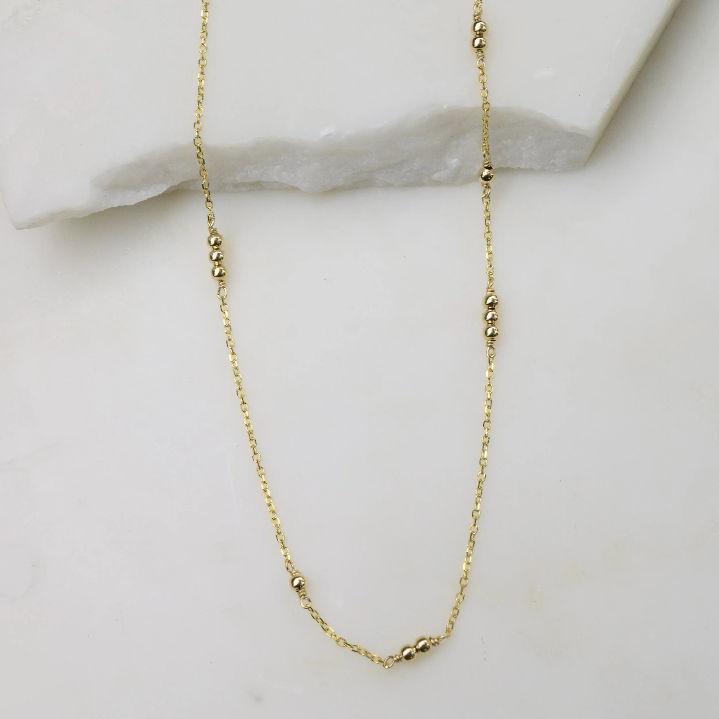 14k Solid Gold Morse Code Necklace — Everli Jewelry
