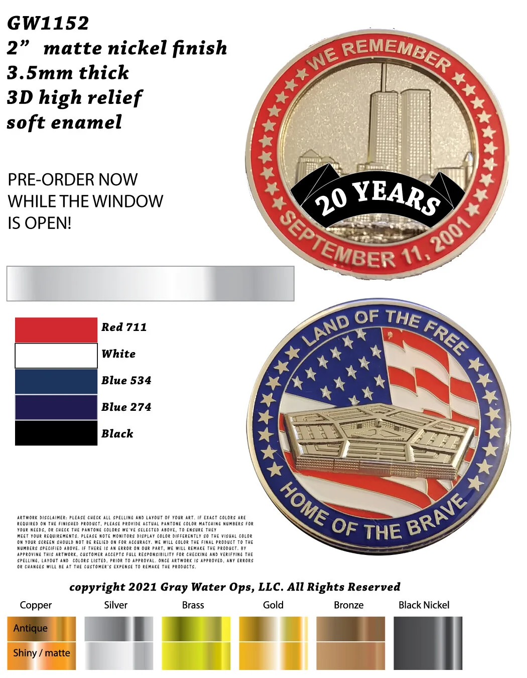Order the 20 year 9/11 challenge coin from the original creator of the ...