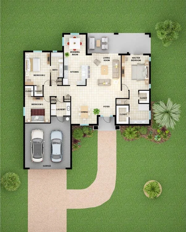 2D Color Floorplan Renderings and Elevation Drawing Services