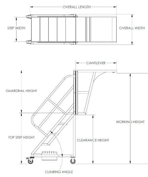 Lean-Over Cantilever Ladder | Platform & Ladder