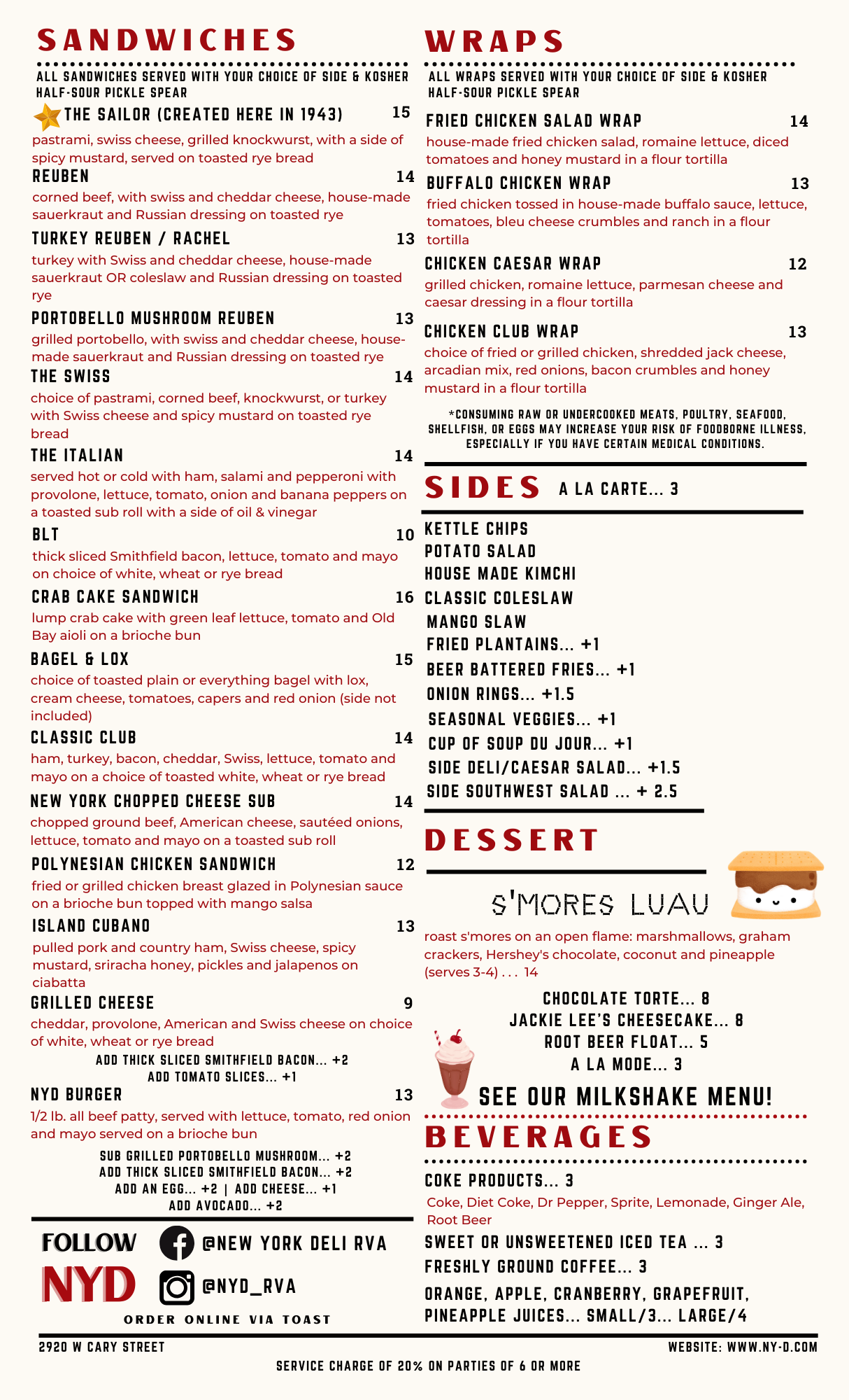 Lunch & Dinner — New York Deli