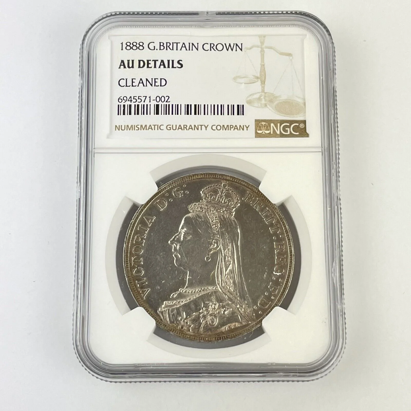 NGC Graded Queen Victoria 1888 Silver Crown Great Britain AU Details ...