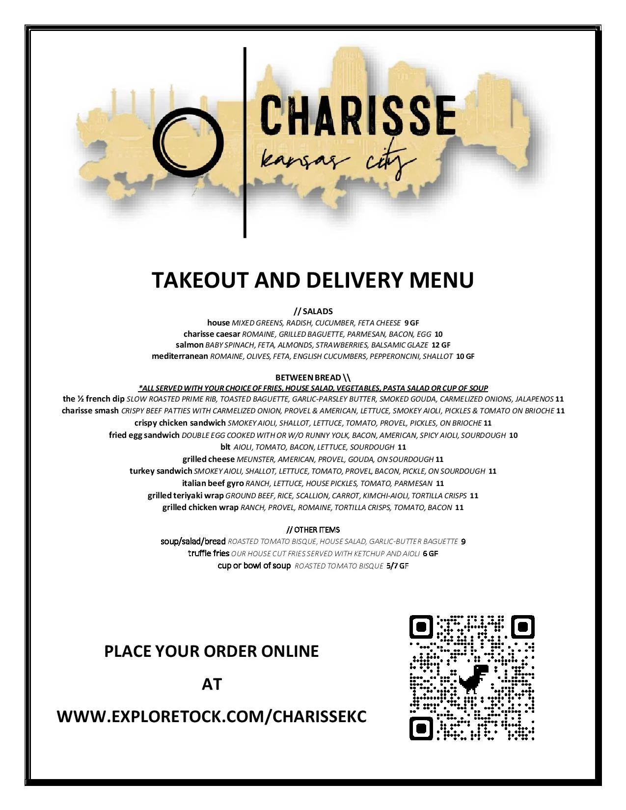 Order From Our Takeout Menu