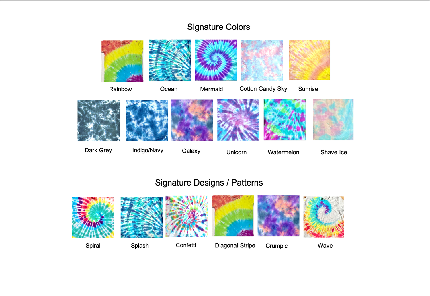 Tie Dye Colored Lettering
