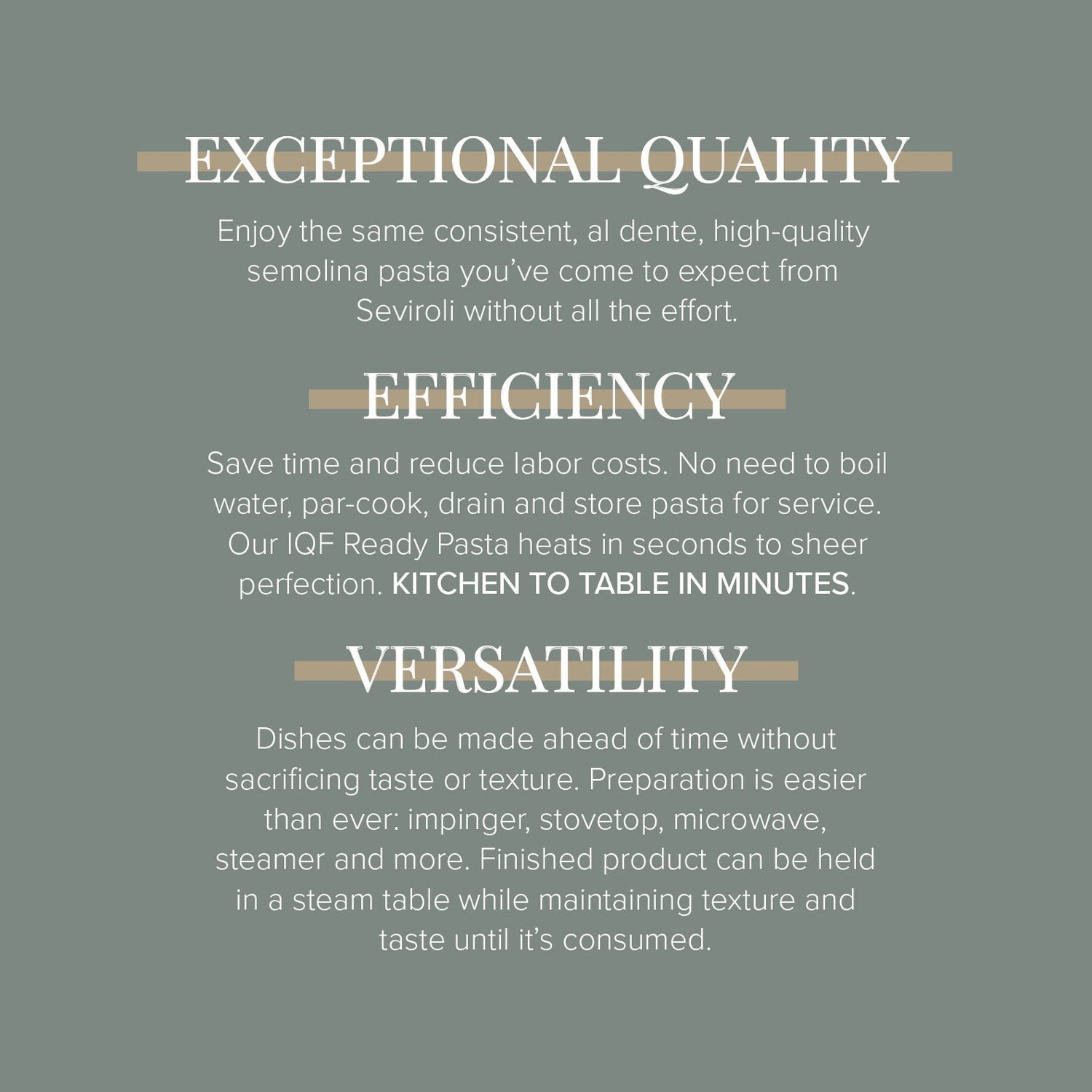 IQF Ready Pasta — Seviroli Foods