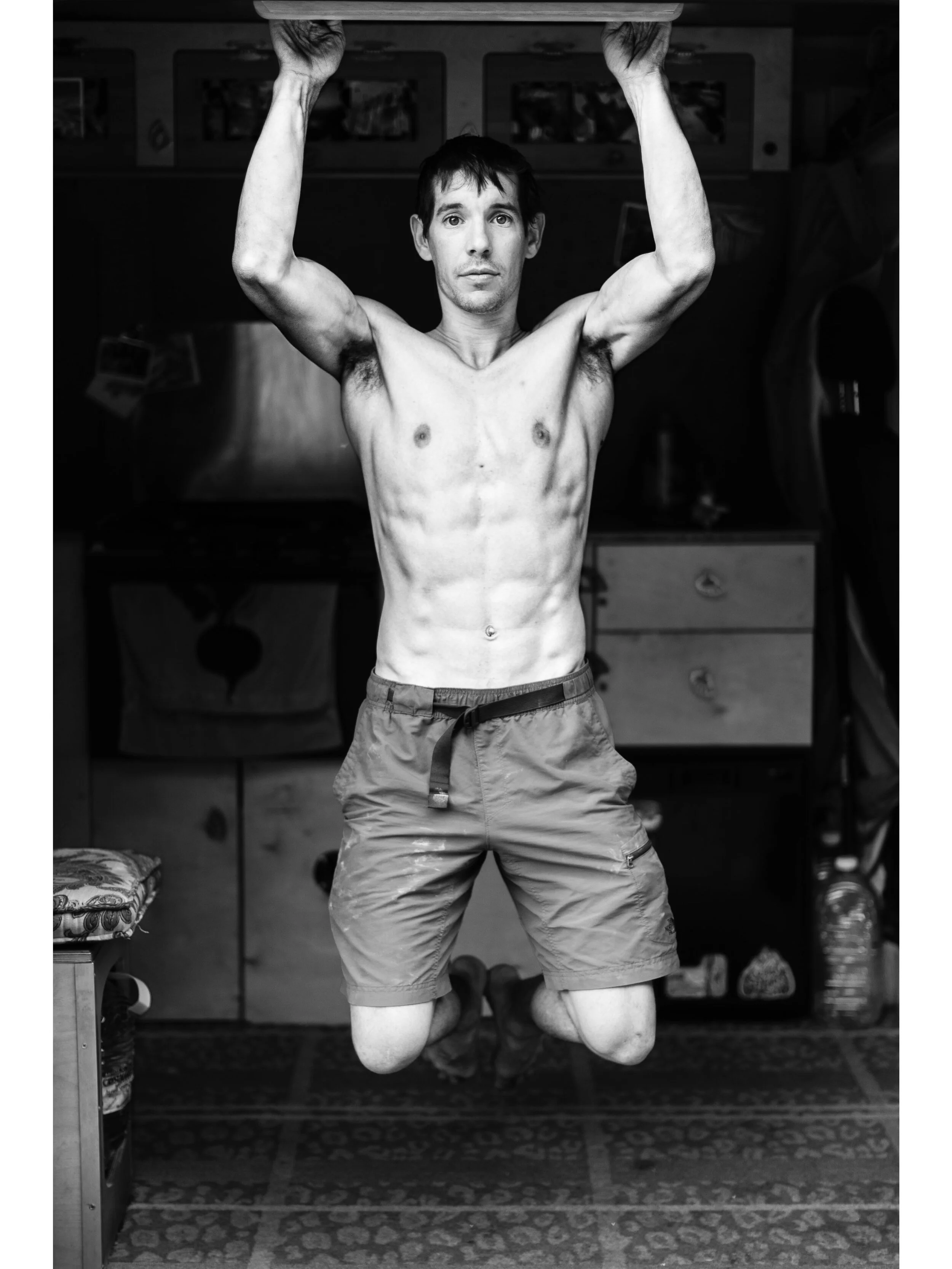 Print - Alex Honnold on his Hangboard — Samuel Crossley