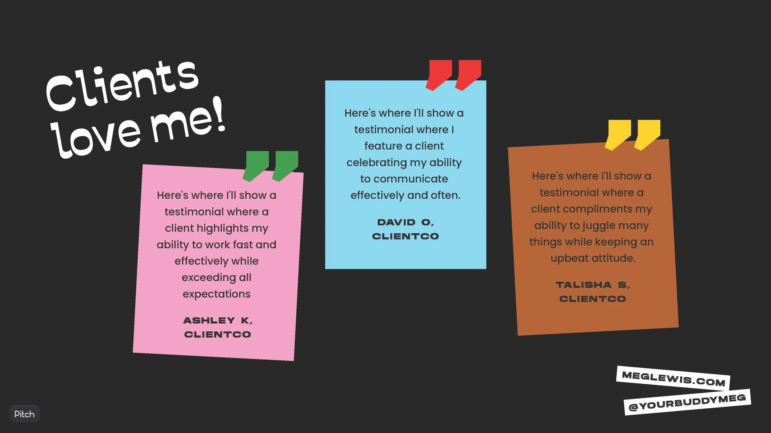 Personal Branding Deck Template for Pitch | Meg! Lewis