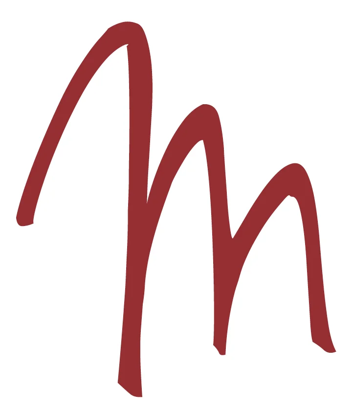 Red Cursive Letter M