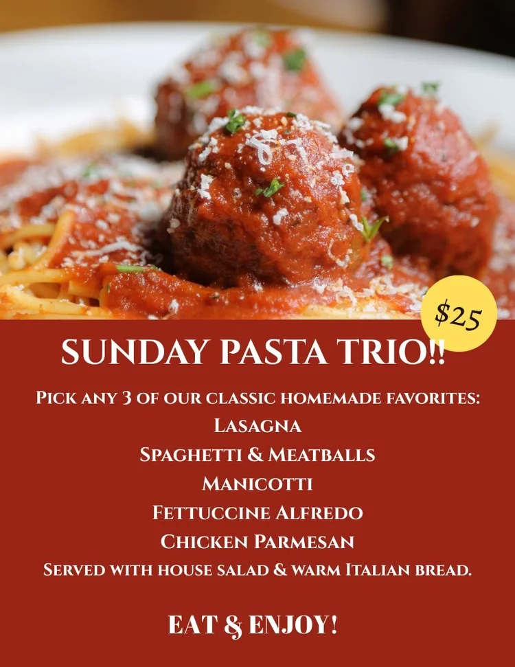 Pasta Trio — The Stone House Restaurant & Inn