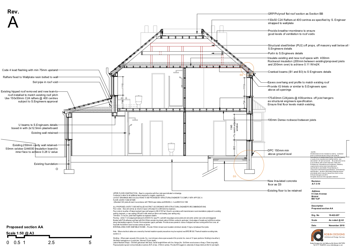 example construction drawings — Robin Designs