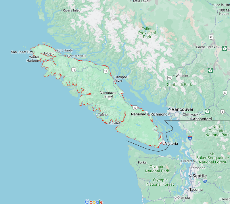 Vancouver Island Map Including First People