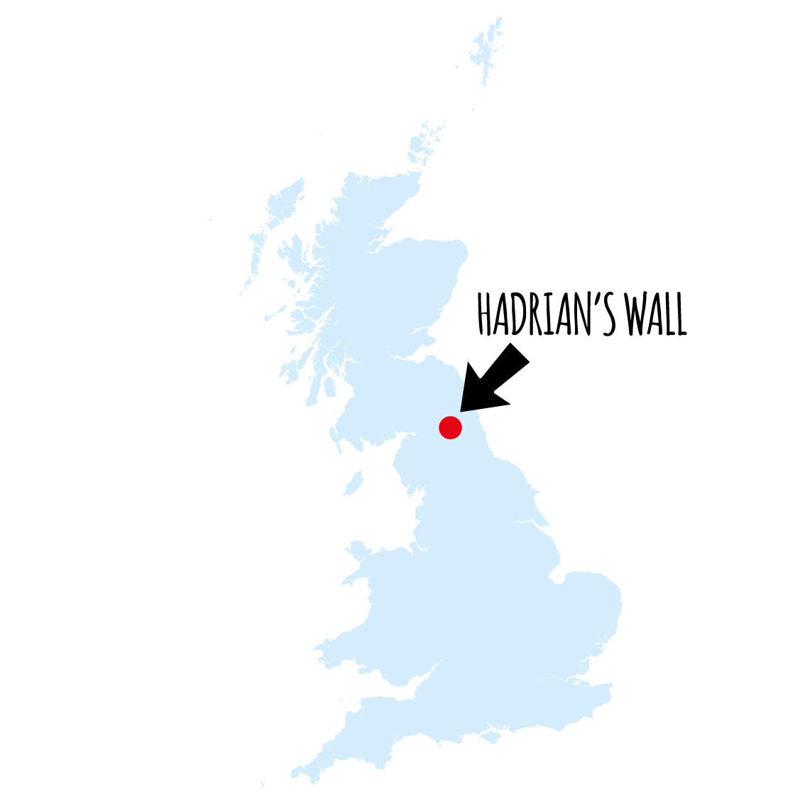 Hadrian's Wall | Britain's Top 50 Adventure Locations — Marvellous Maps