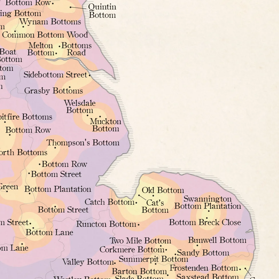 STG’s Rather Cheeky Map of Great British Bottoms — Marvellous Maps