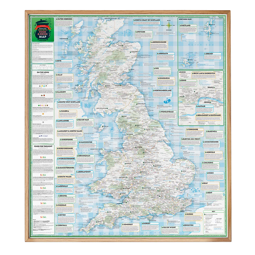 STG's Delightfully Stuffed Great British Food and Drink Map - Framed ...