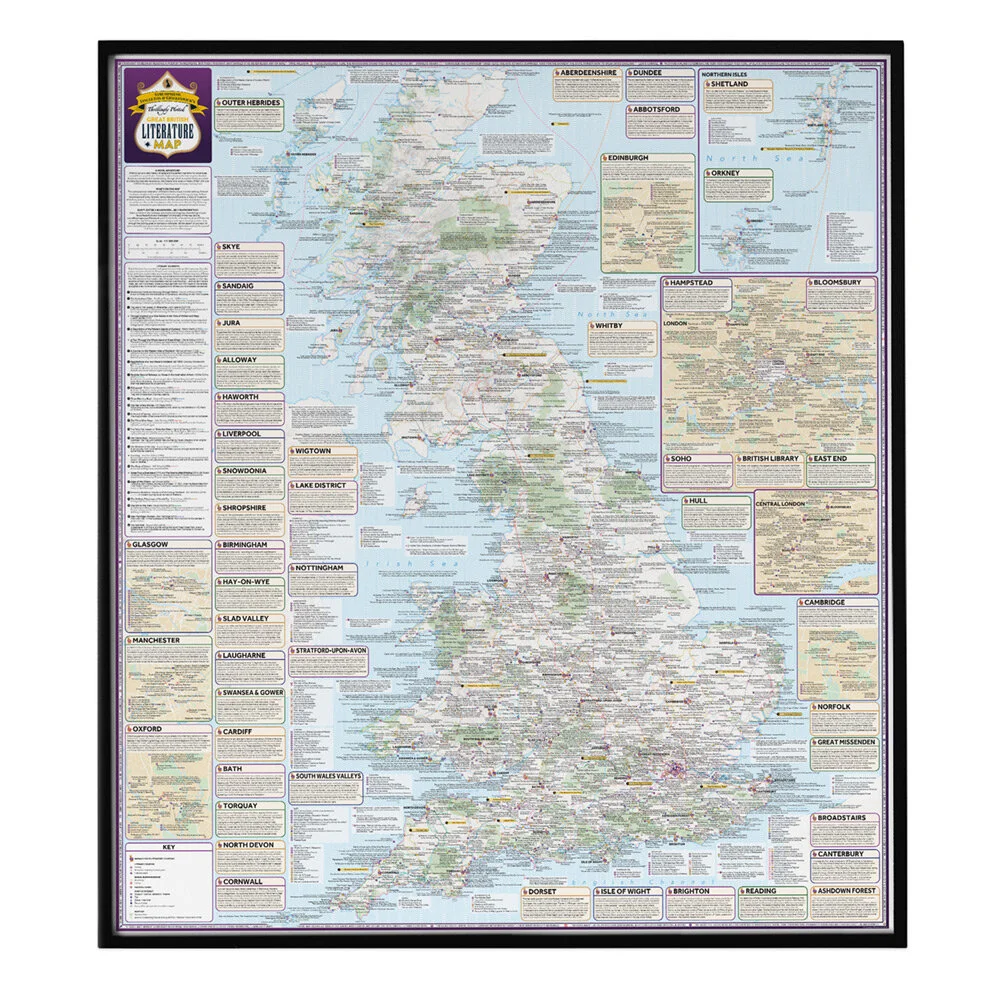 STG's Thrillingly Plotted Great British Literature Map - Framed ...