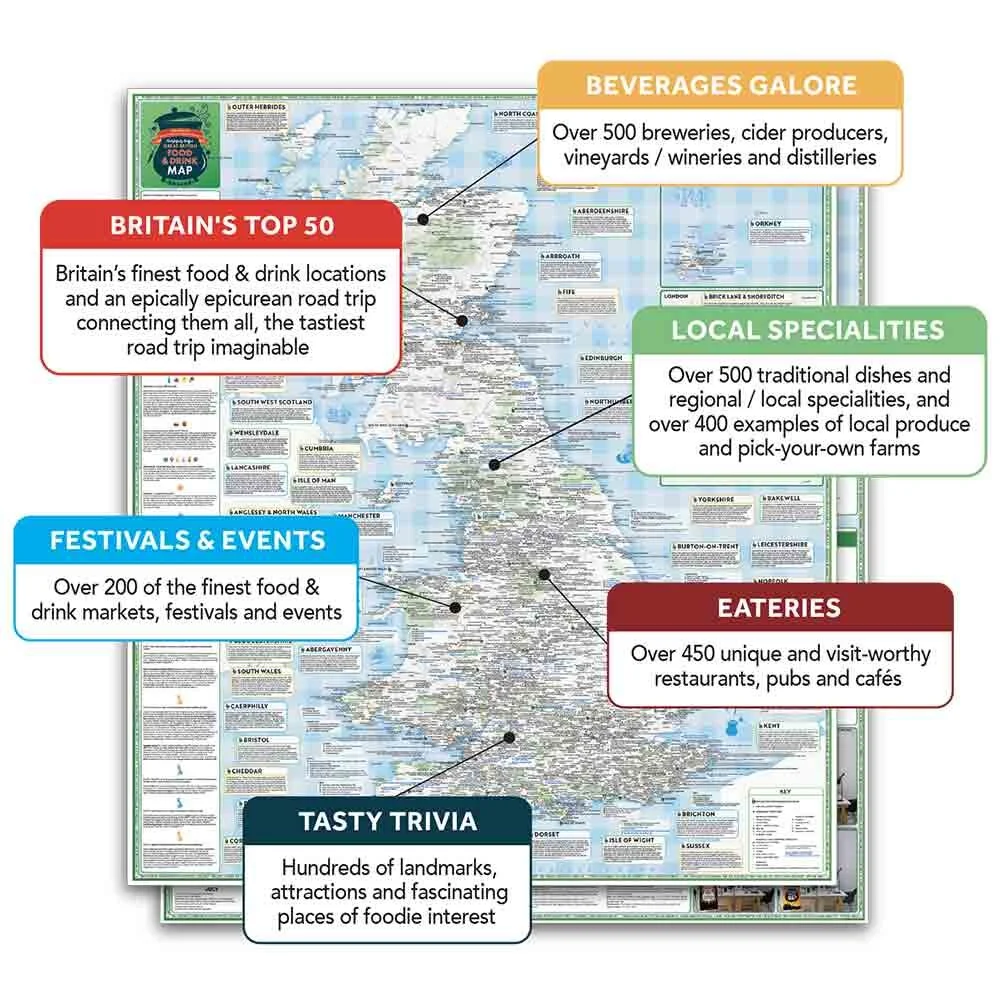 STG's Delightfully Stuffed Great British Food and Drink Map - Flat ...