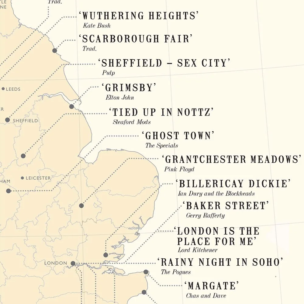 Great British Grand Tours Map Series - Music Edition — Marvellous Maps