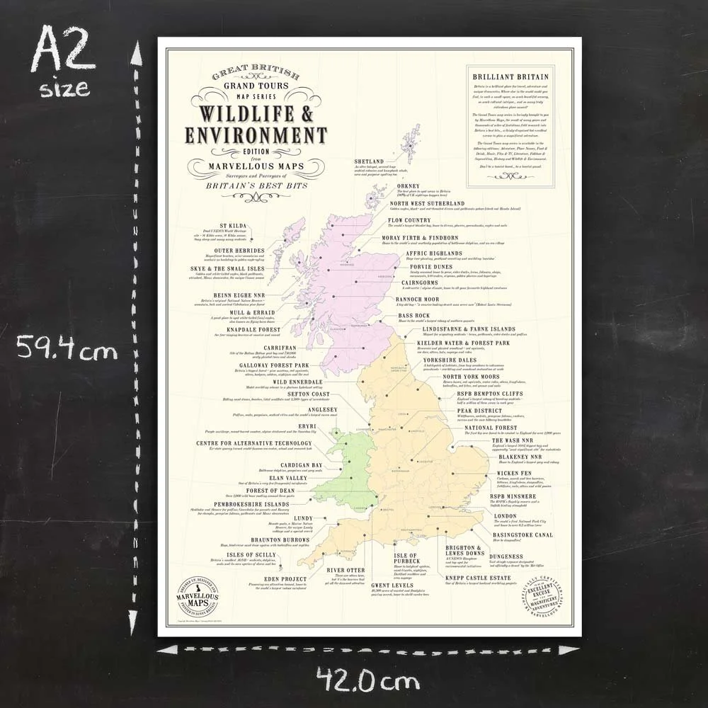 Great British Grand Tours Map Series - Wildlife & Environment Edition ...