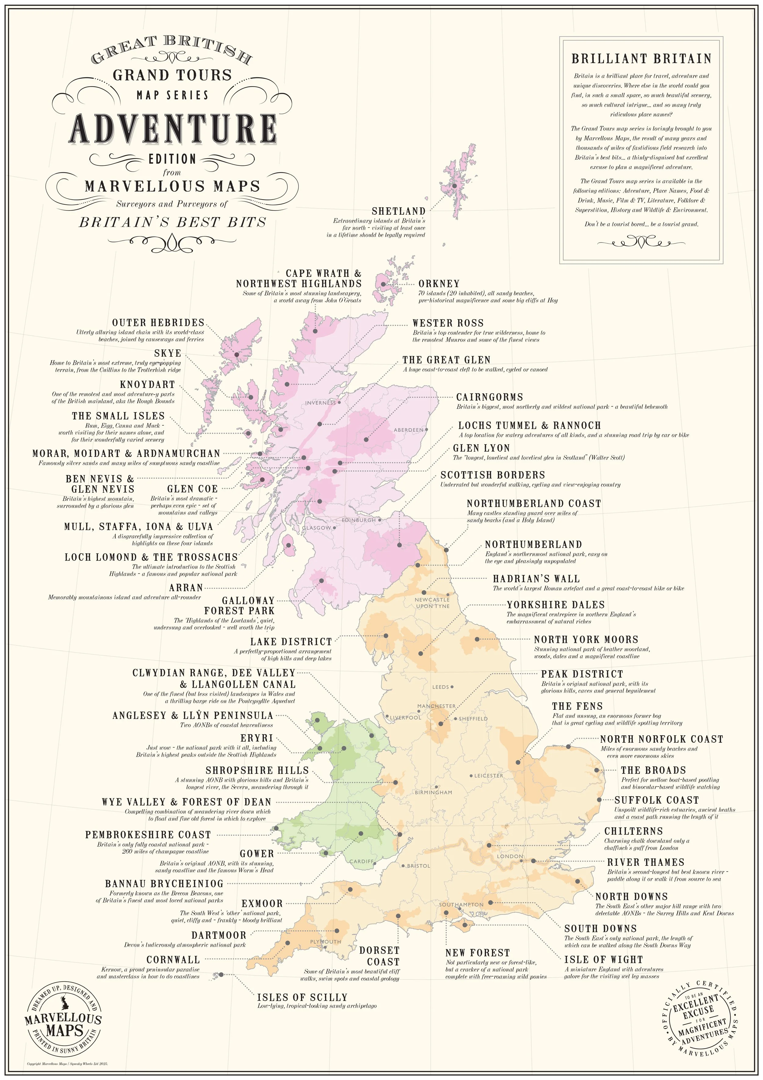 Great British Grand Tours Map Series - Adventure Edition — Marvellous Maps