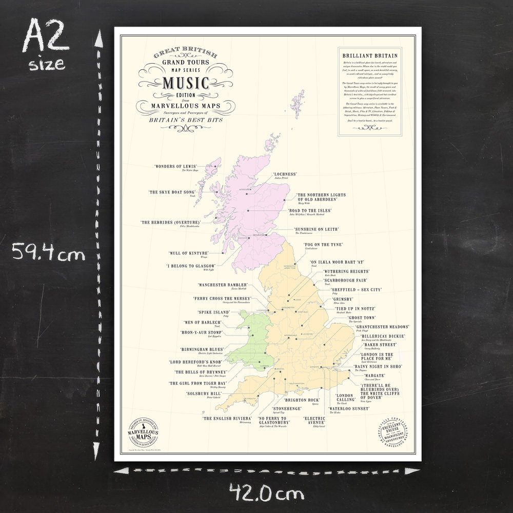 Great British Grand Tours Map Series - Music Edition — Marvellous Maps