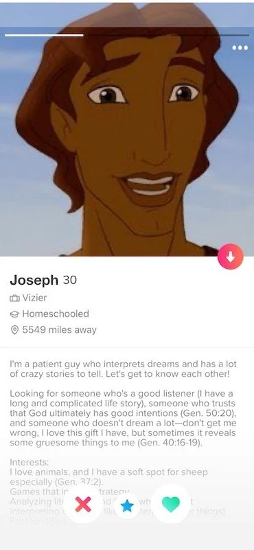 “Tinder Theology Project”: Biblical Dating Profiles — ANCIENT JEW REVIEW