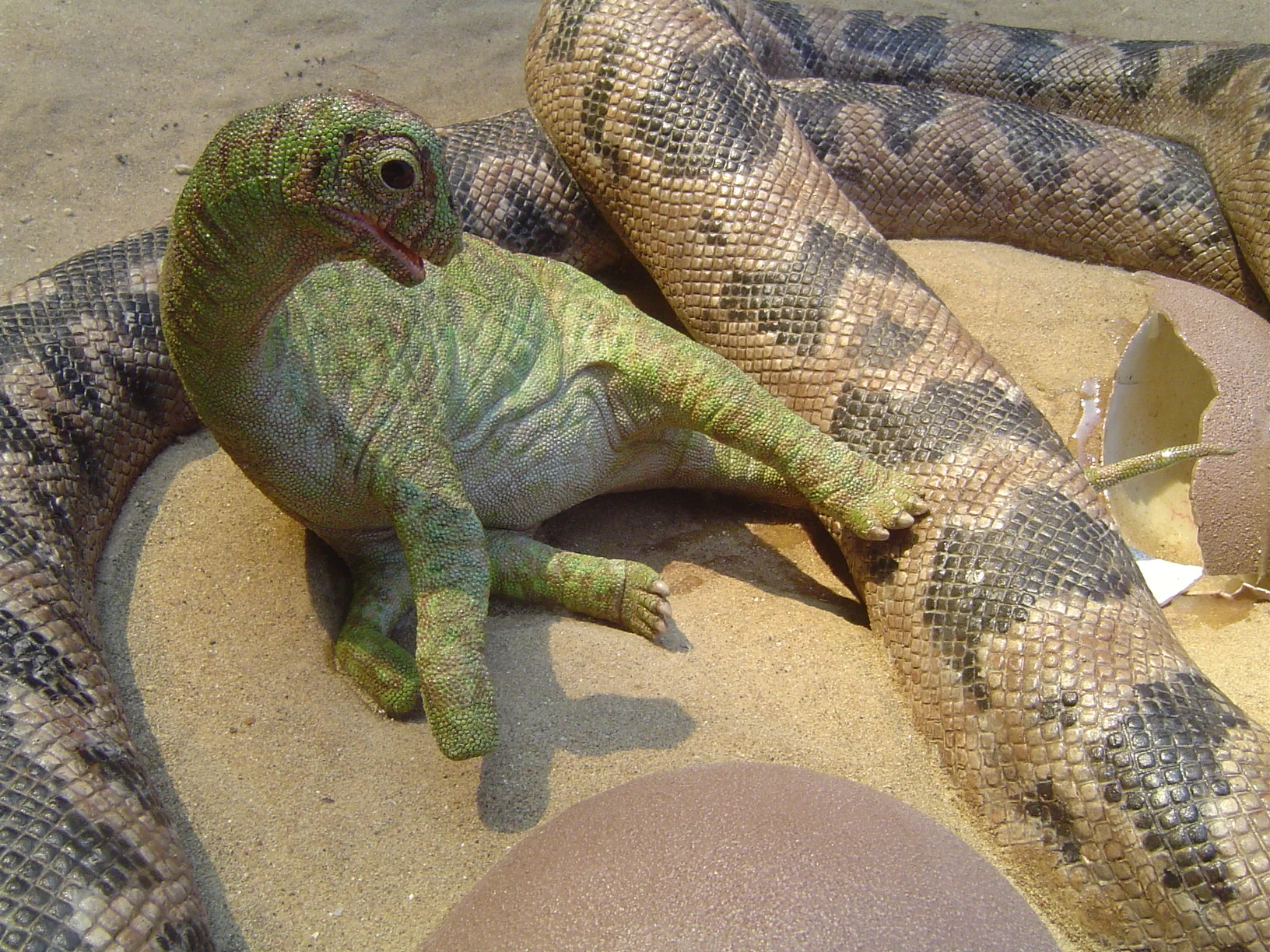 Sanajeh and sauropod hatchling — Tyler Keillor