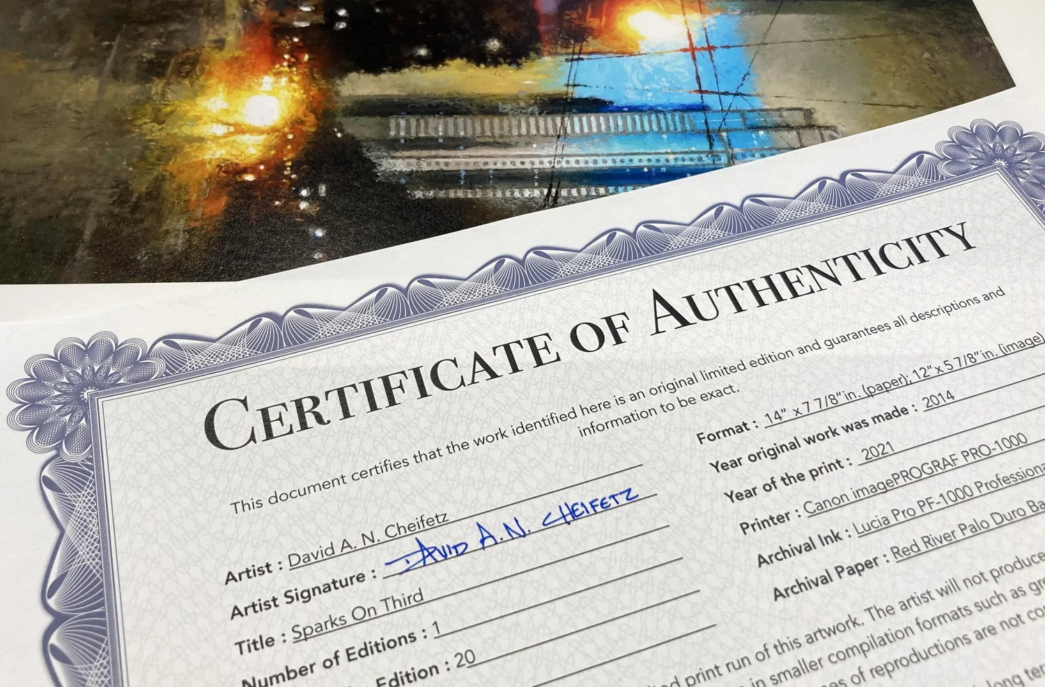 Limited Edition Print Certificate Of Authenticity Template