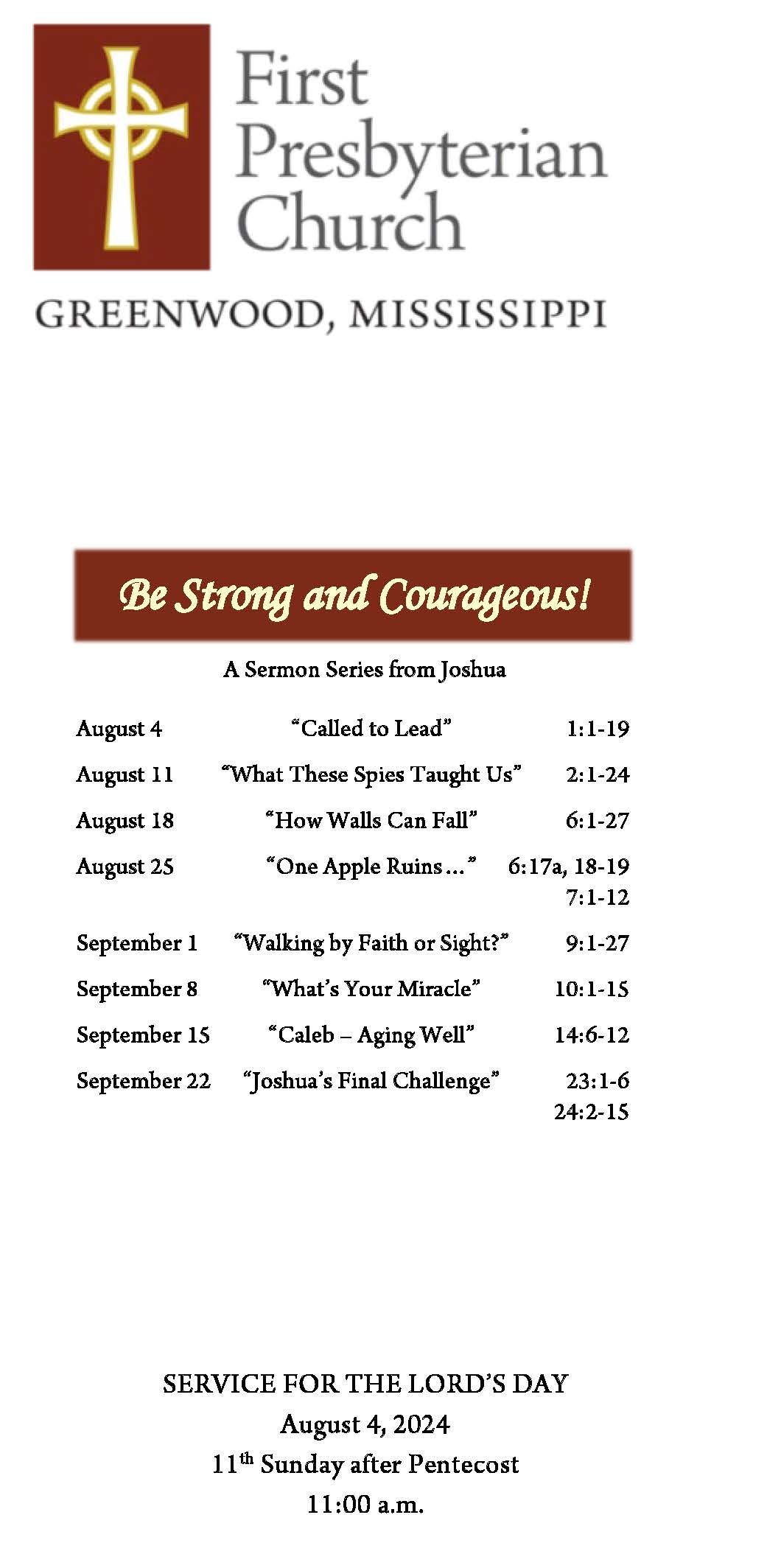 Bulletins — First Presbyterian Church