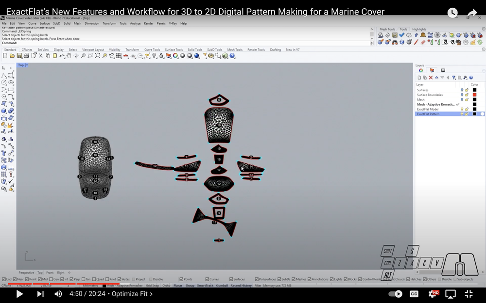 The ExactFlat for Rhino 3D Video Library — 3D to 2D Digital Pattern Making Software, tools, and ...