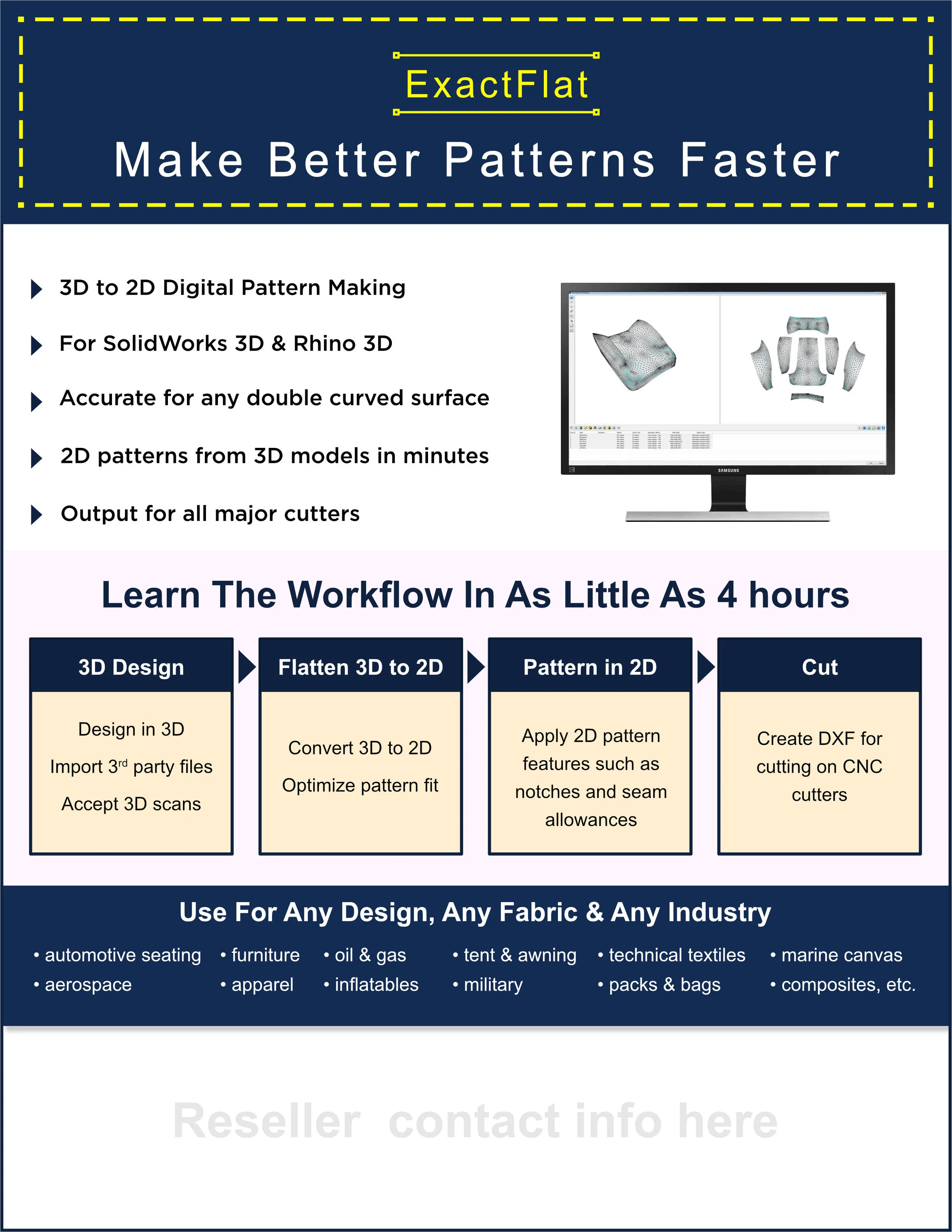 ExactFlat Reseller Brochures — 3D to 2D Digital Pattern Making Software, tools, and services ...