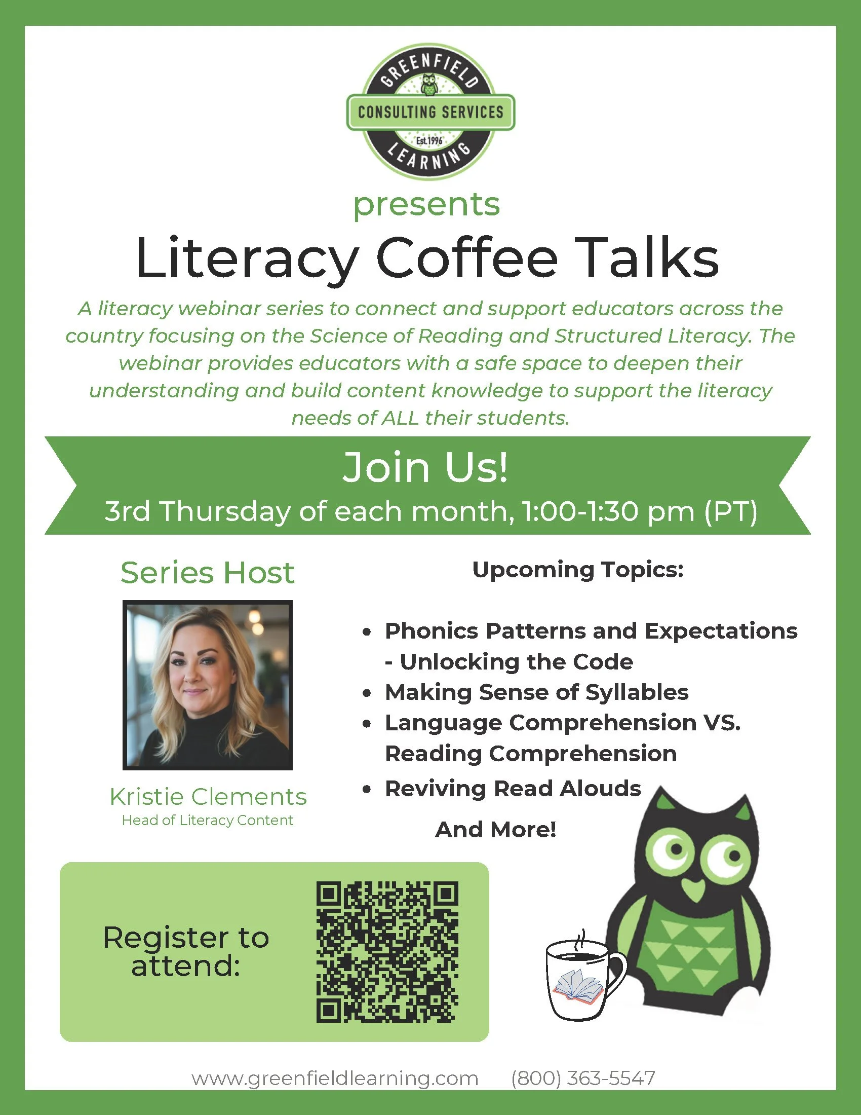 List of Upcoming Events — Greenfield Learning Inc
