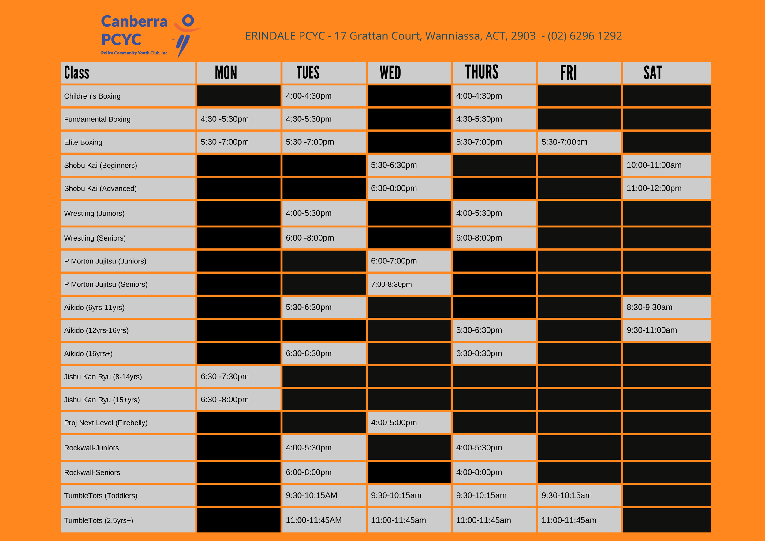 Canberra PCYC – PCYC Erindale