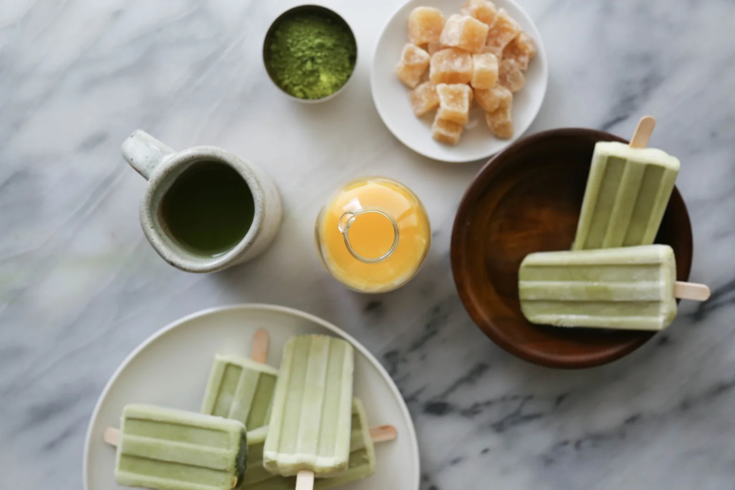 Dreamsicle Matcha + Ginger Ice Pops — Probably This
