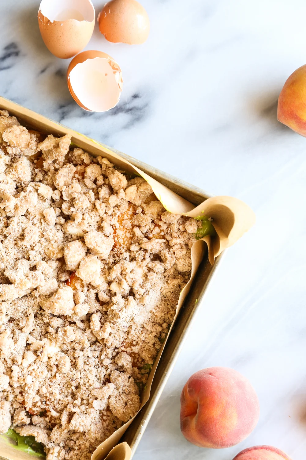 Matcha Peach Crumble Cake — Probably This