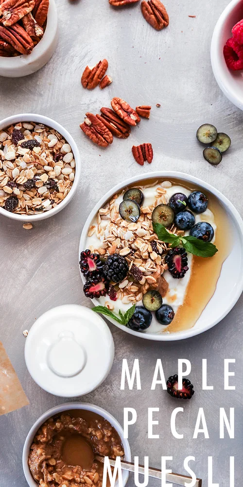 GF Muesli Bowls with Maple Pecan Milk — Probably This
