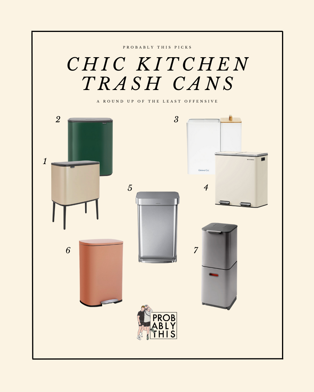 Chic Kitchen Trash Cans — Probably This