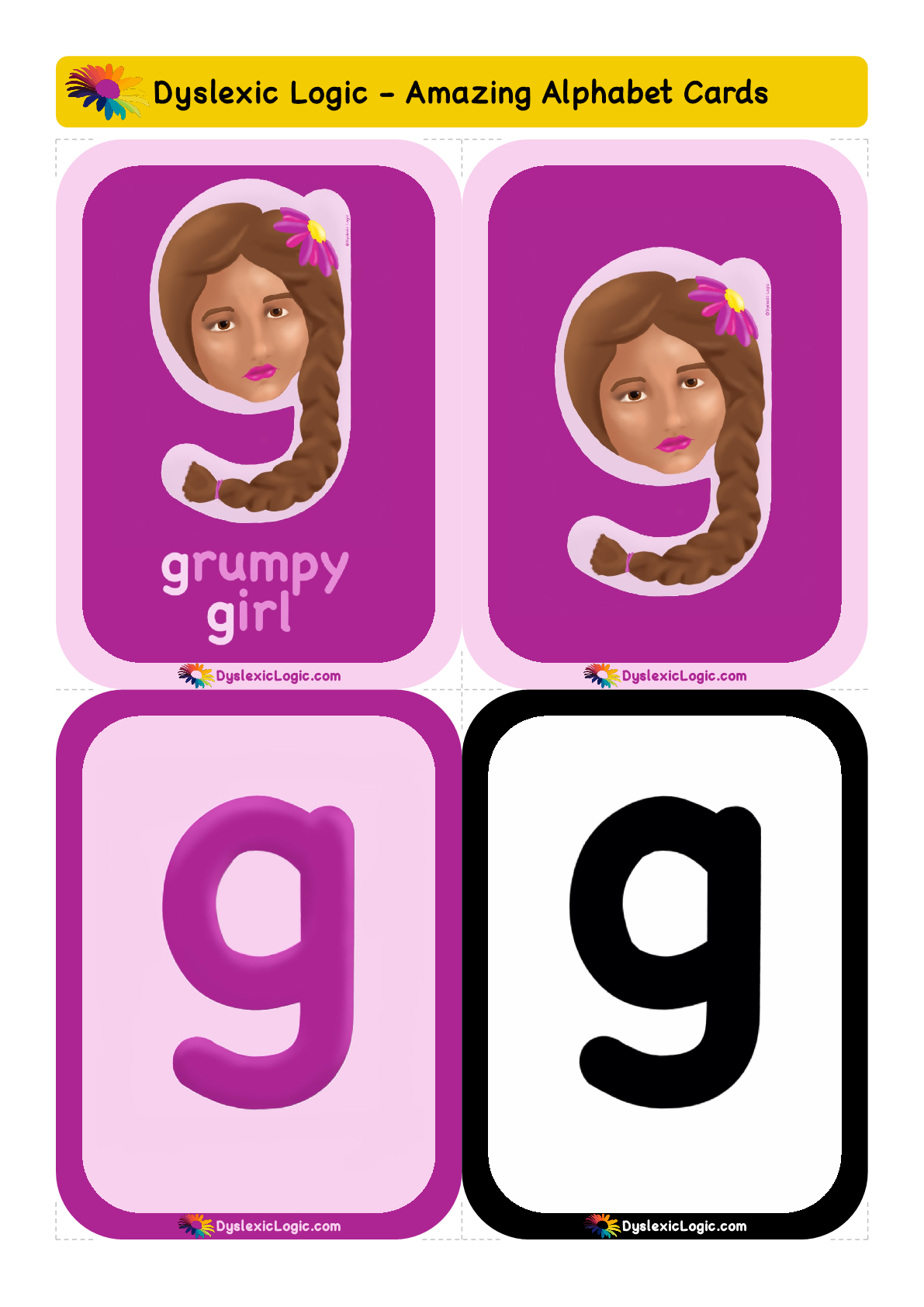 Alphabet Resources - letter 'G' — Dyslexic Logic