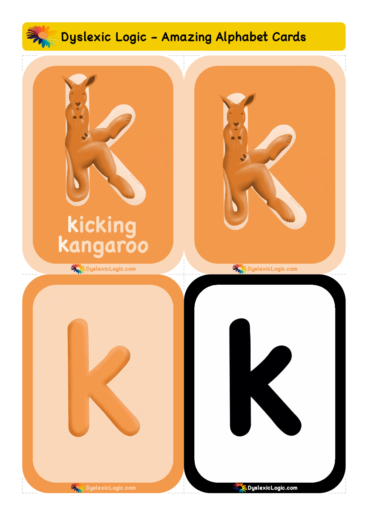 Alphabet Resources - letter 'K' — Dyslexic Logic