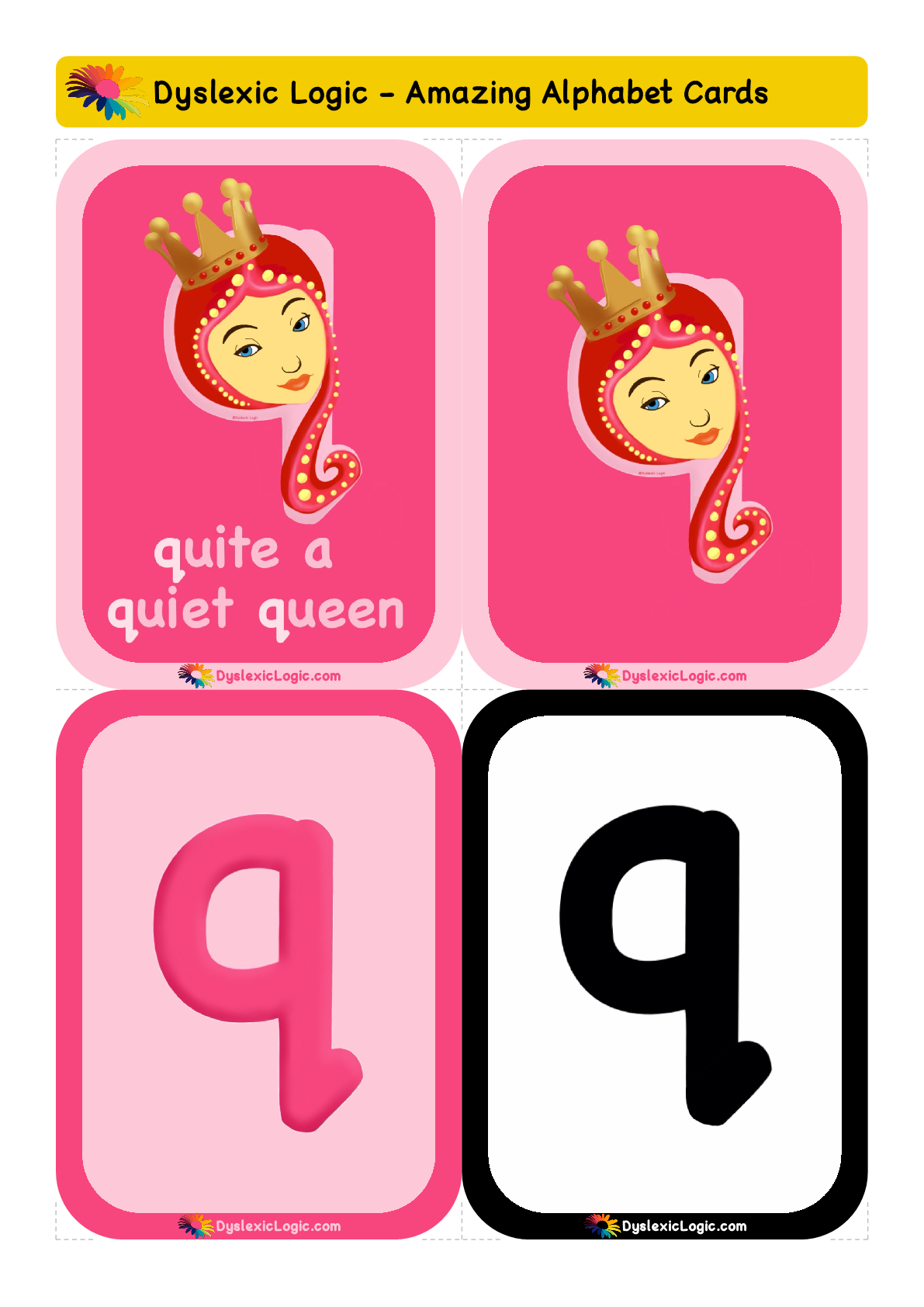 Alphabet Resources - letter 'Q' — Dyslexic Logic