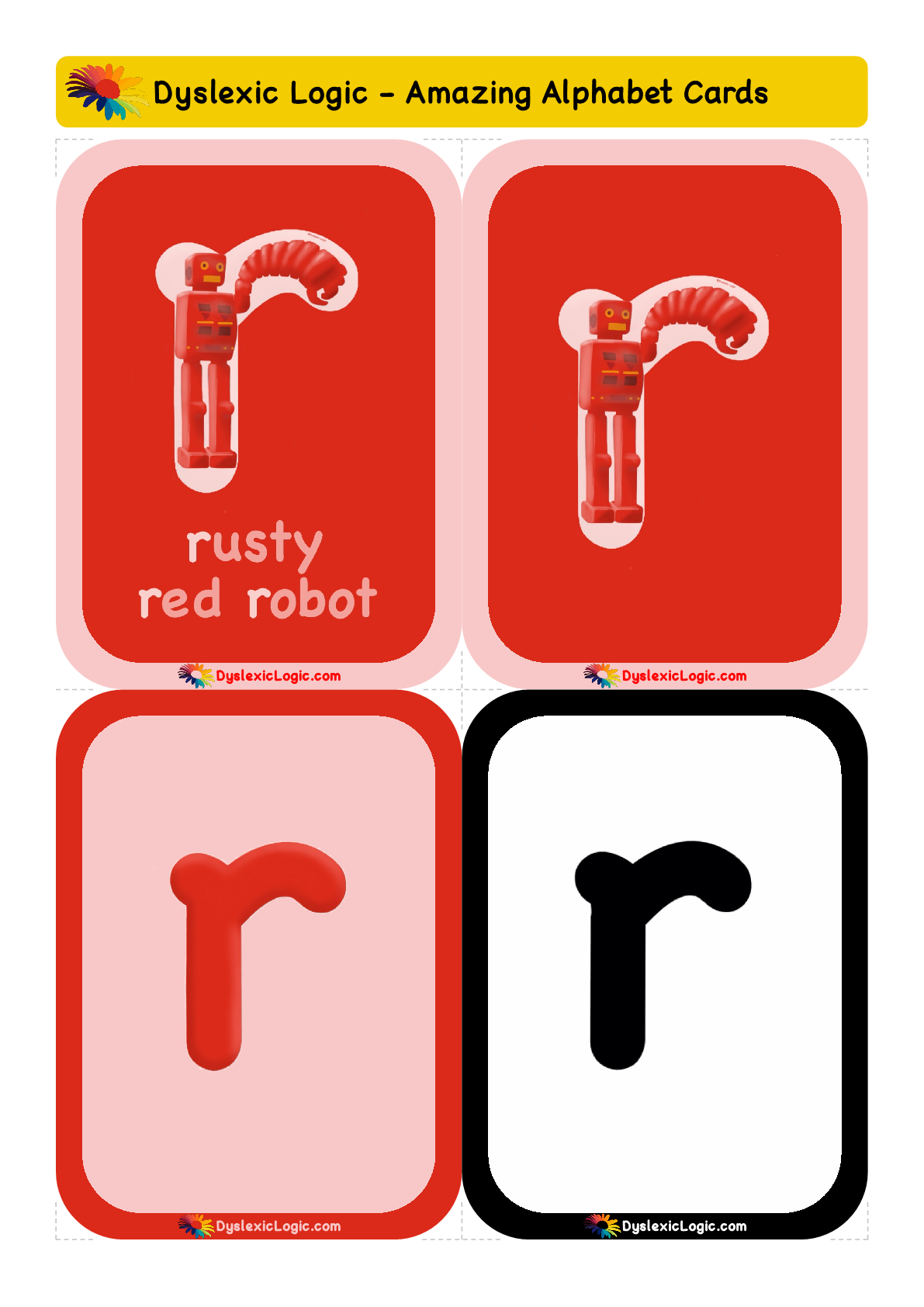 Alphabet Resources - letter 'R' — Dyslexic Logic
