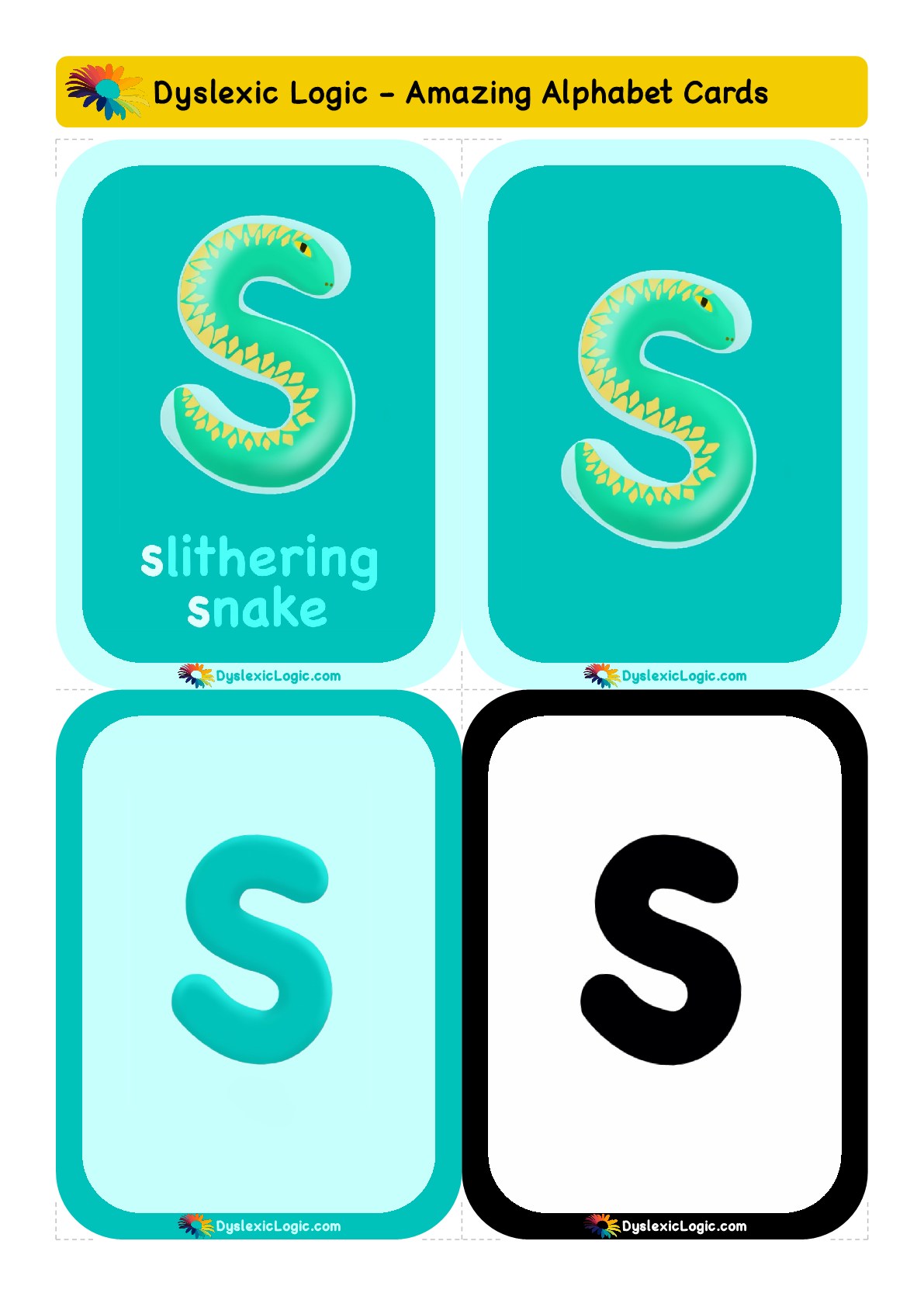 Alphabet Resources - letter 'S' — Dyslexic Logic