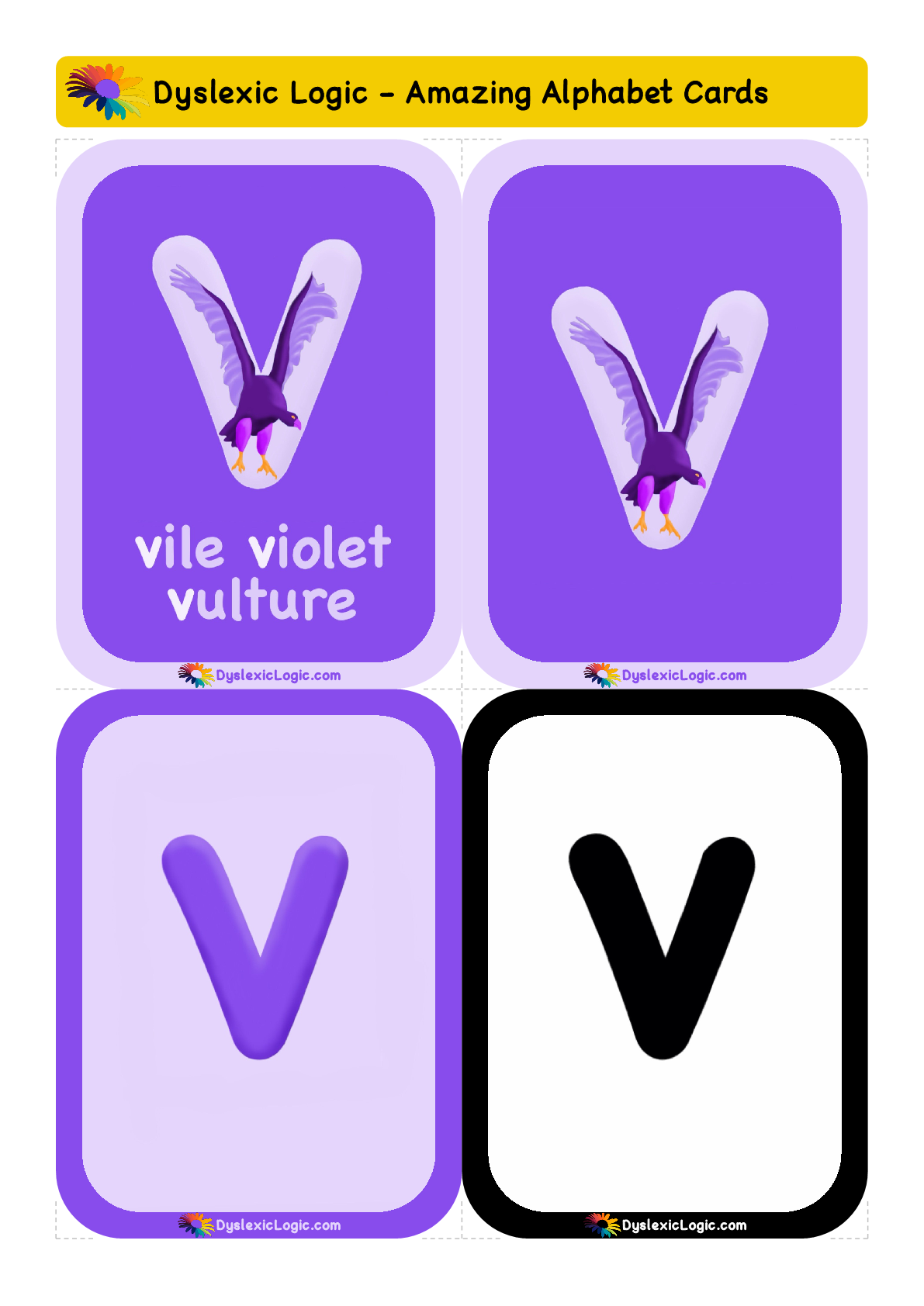 Alphabet Resources - letter 'V' — Dyslexic Logic