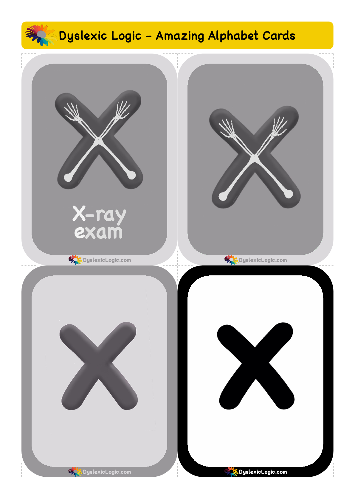 Alphabet Resources - letter 'X' — Dyslexic Logic