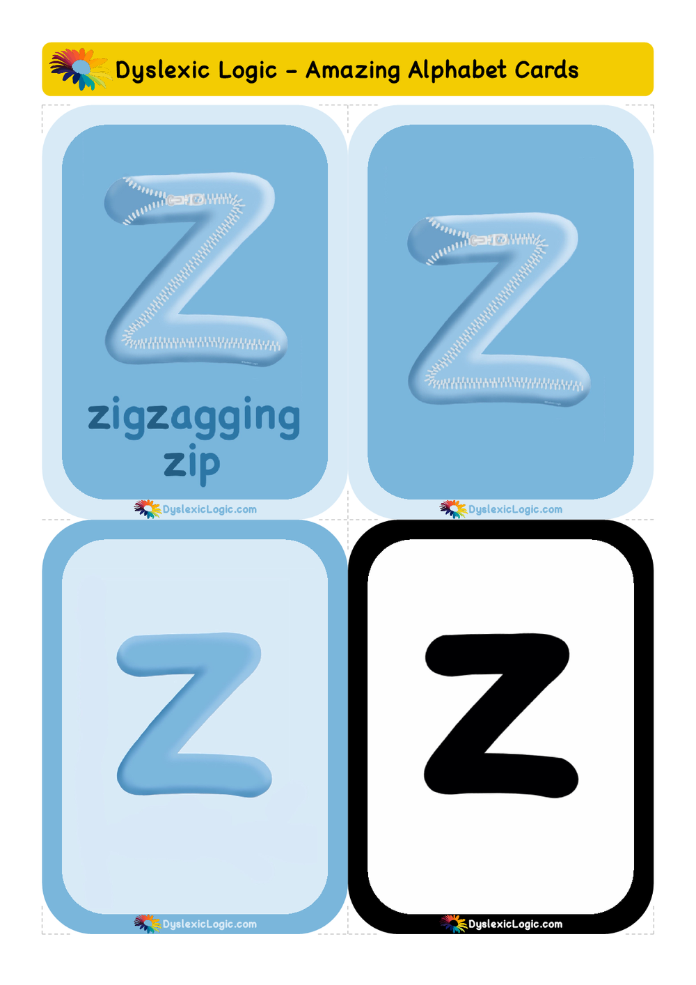 Alphabet Resources - letter 'Z' — Dyslexic Logic